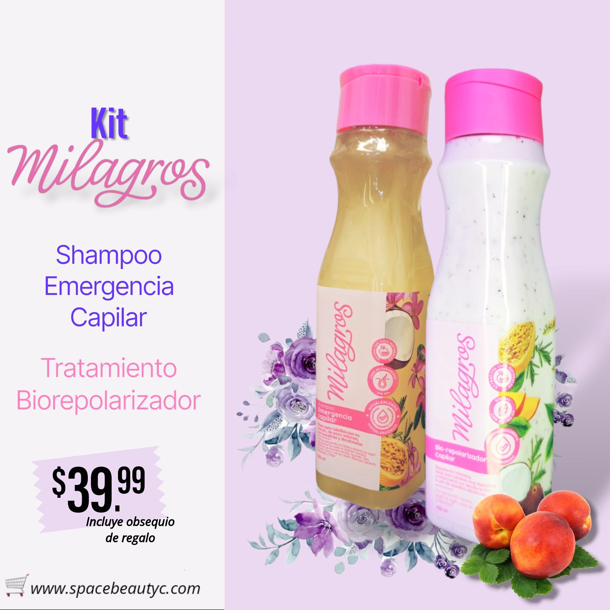 KIT RELAMPAGO MILAGROS (SHAMPOO EMERGENCIA CAPILAR & TRATAMIENTO BIORE ...